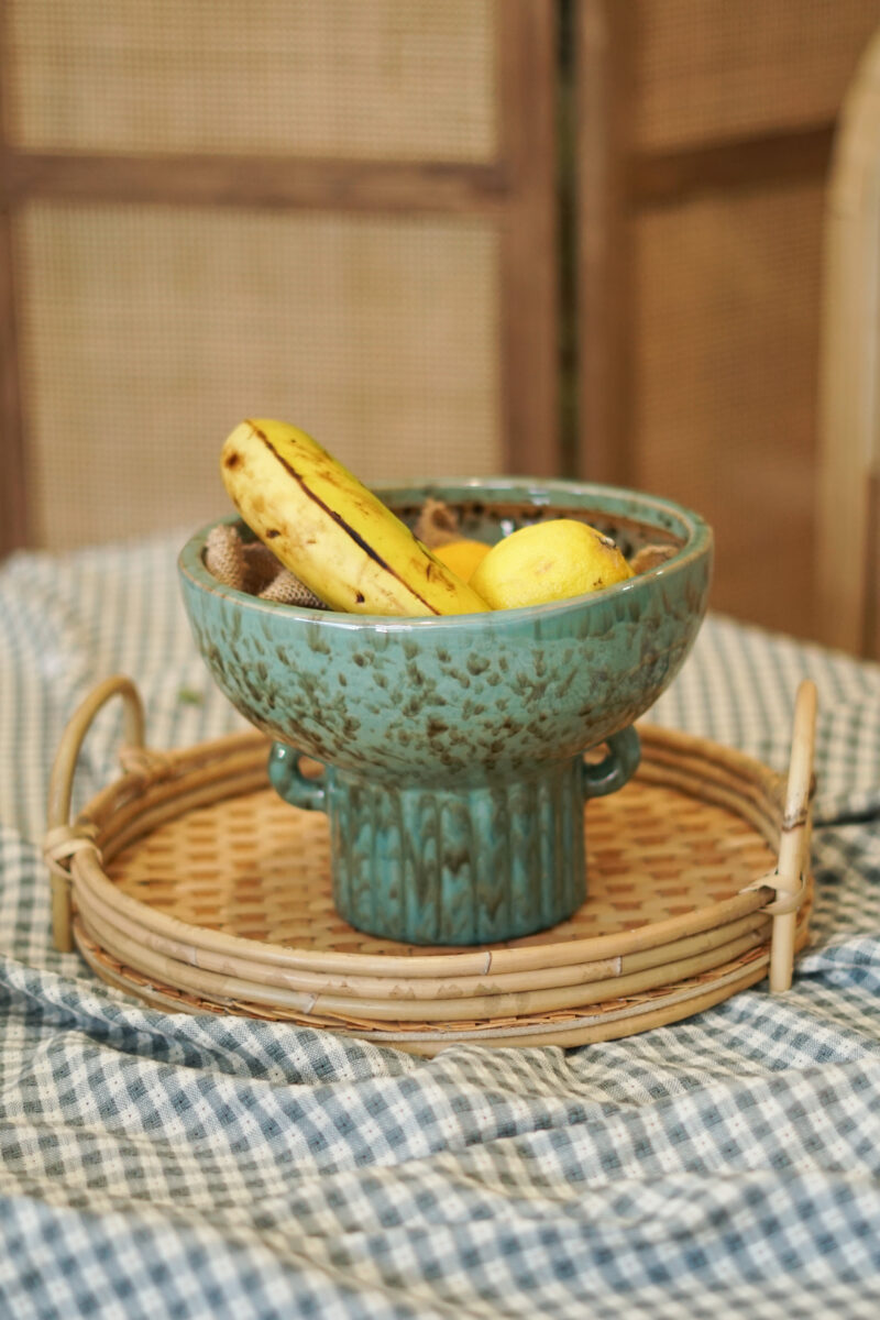 Jarrón verde oscuro ovalado | Flores y Decoración | Luwanda